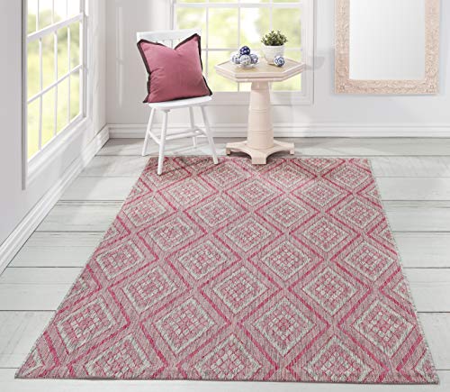 Madcap Cottage Lake Palace Rajastan Weekend Area, Indoor Outdoor Rug, 2' X 3', Pink