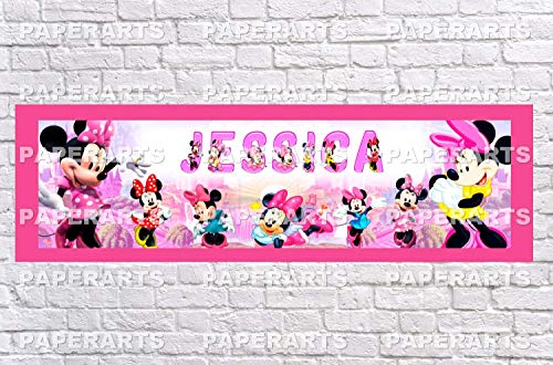 Minnie Mouse #2 - Personalized Birthday Name Poster with Custom Name On it, Border Mat and Frame Options
