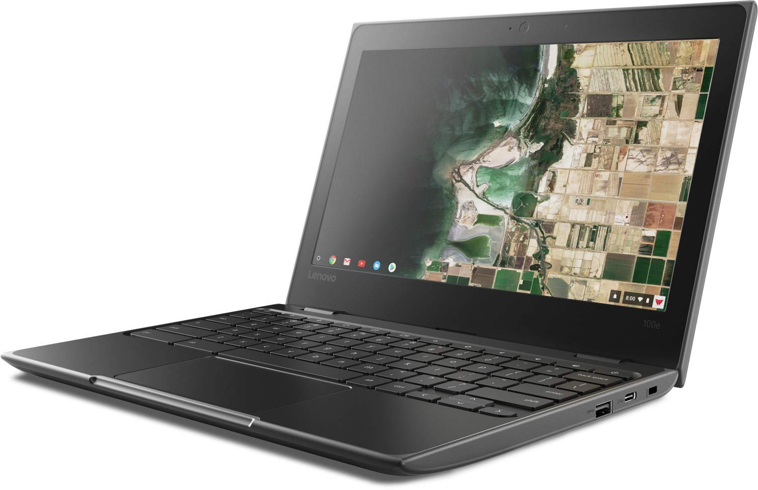 Lenovo 100e 81ER000BUS 11.6" HD Chromebook, Intel Dual-Core Celeron N3350 1.1 GHz up to 2.4 GHz, 4GB RAM, 16GB SSD, Bluetooth, USB Type C, 802.11ac, Webcam, Chrome OS