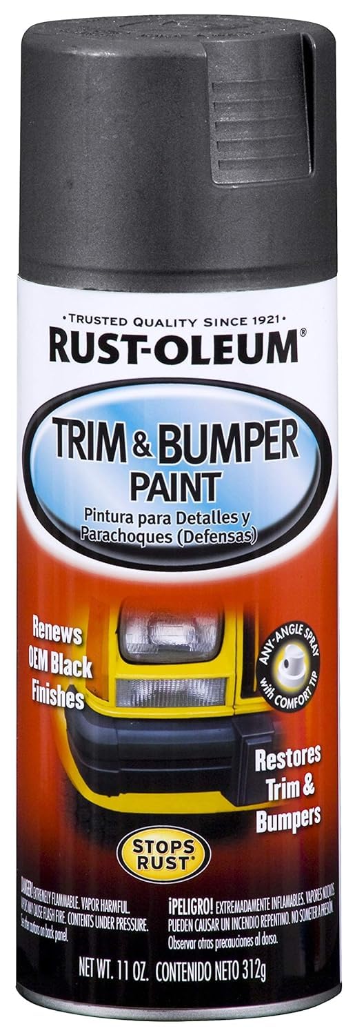 Rust-Oleum Black BlackRust-Oleum Automotive 251574 11-Ounce Trim and Bumper Spray, Matte, 11 Ounce (Pack of 1), Fl Oz