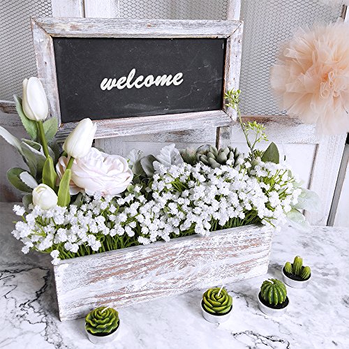 Supla Pack 2 Baby's Breath Artificial 14 Forks,Total of 882 White Blooms Babys Breath Bulk Flower Bush Gypsophila Artificial in White -15.7" Tall for Wedding Wreath Boutonniere Flower Crown
