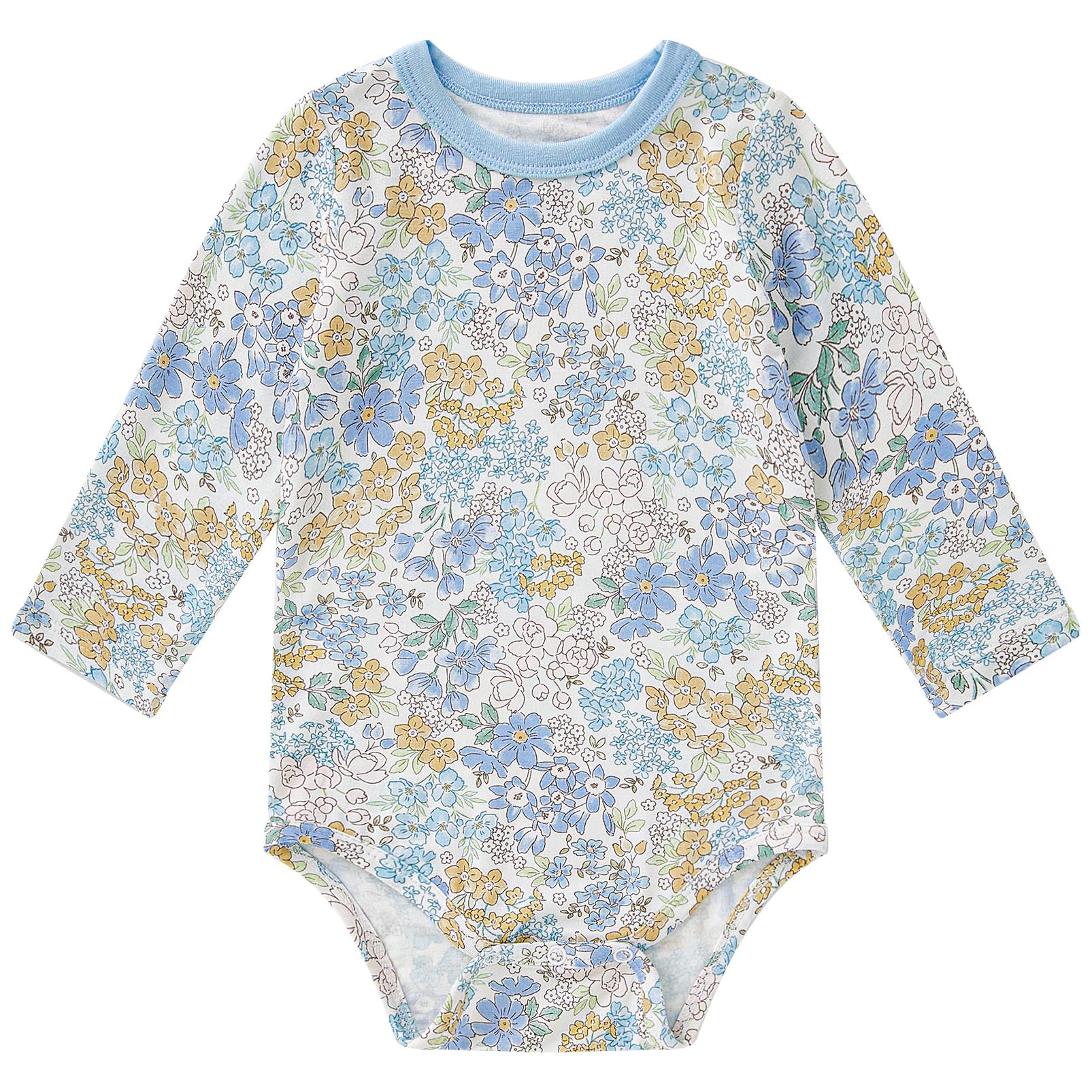 pureborn Infant Baby Girl Bodysuit Sleeveless Ruffle Collar Romper Organic Cotton One-Piece Summer Outfit 3-6 Months Floral White