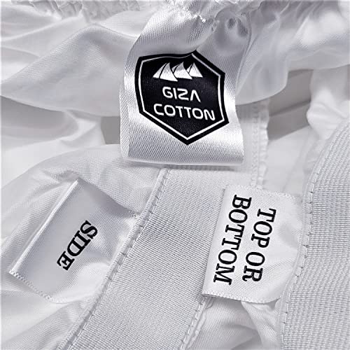 MyGiza Sheets California King Fitted Sheet, 100% Giza Egyptian Cotton, 400 Thread Count, White, 72"x84"