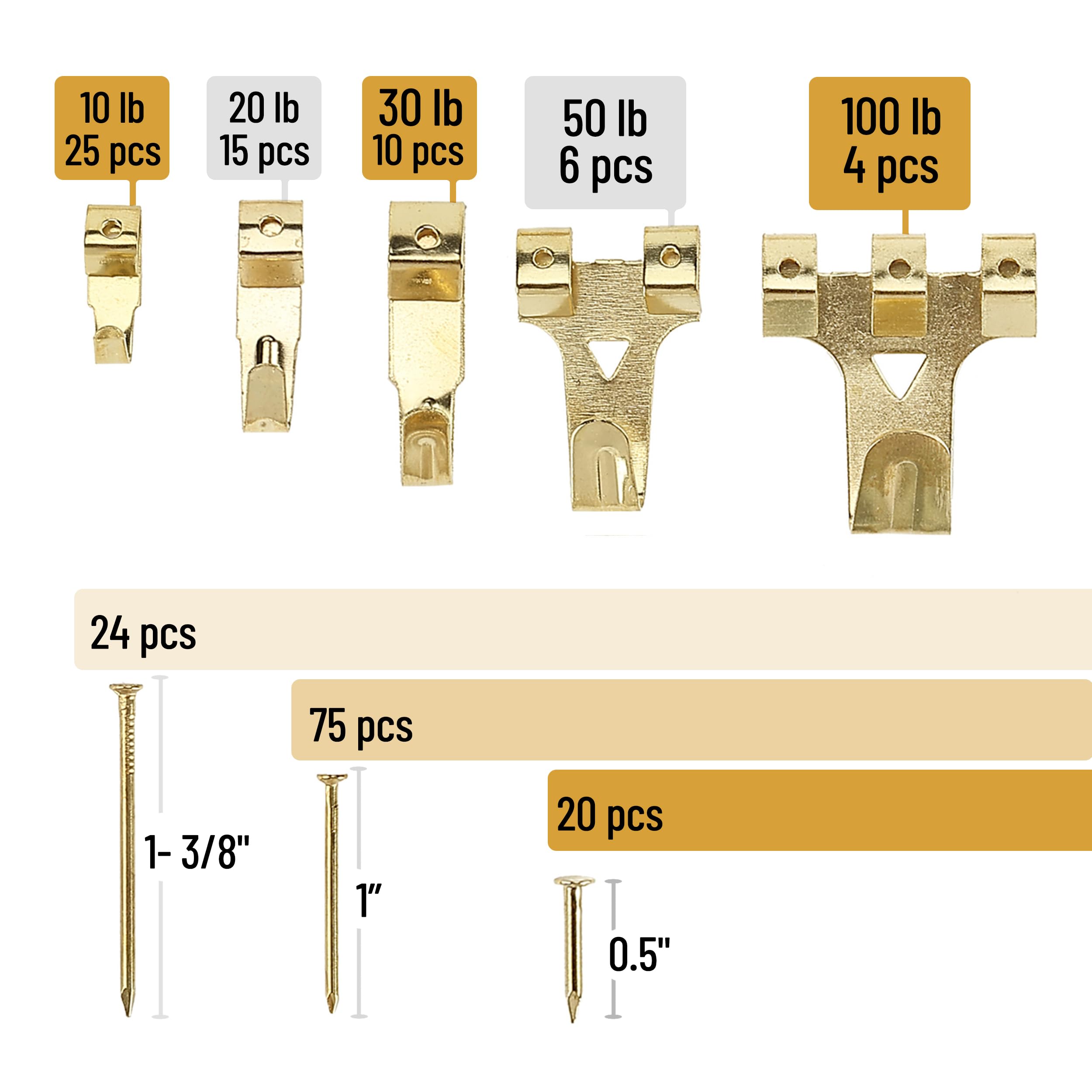 Mr. Pen- Picture Hanging Kit, 220pc, Picture Hangers, Nails for Hanging Pictures, Wall Hangers, Picture Hanging, Picture Hanging Hooks, Frame Hanging Hardware, Picture Hooks, Wall Hanging Kit