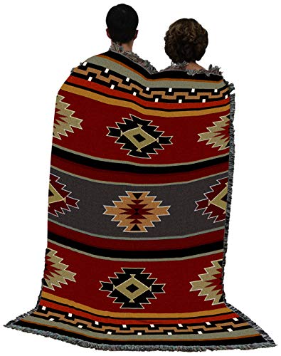 Pure Country Weavers Kaibab Blanket - Southwest Native American Inspired - Gift Tapestry Throw Woven from Cotton - Made in The USA (72x54)