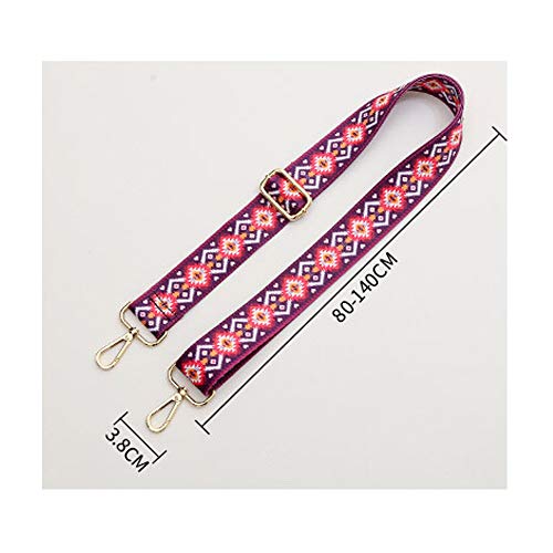 Umily Adjustable Length Handbag Purse Strap Guitar Style Multicolor Canvas Replacement Strap Crossbody Strap, No.16, Medium