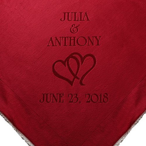 Custom Catch Personalized Unique Wedding Couple Gifts - Anniversary, Engagement Gift Blanket (Hearts)
