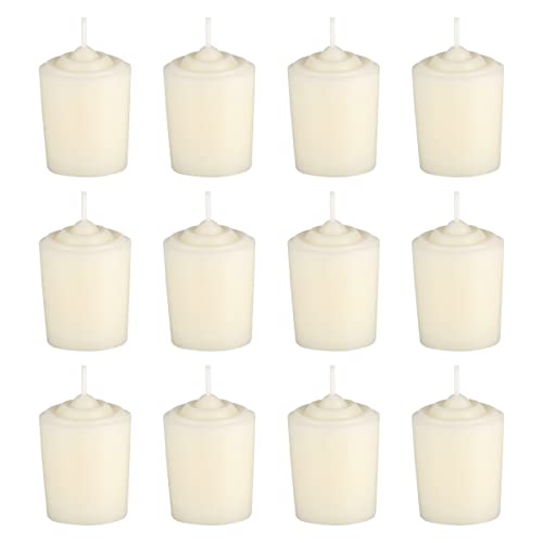 Mega Candles 12 pcs Unscented Ivory Votive Candle, Hand Poured Wax Candles 15 Hours 1.5 Inch x 2.25 Inch, Home Décor, Wedding Receptions, Baby Showers, Birthdays, Celebrations, Party Favors & More