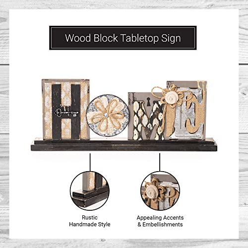 Young's Inc. Wood Block Tabletop Sign - Farmhouse Kitchen Decor - 18β W x 7β H - Rustic Home Decor - Entryway Table Decor