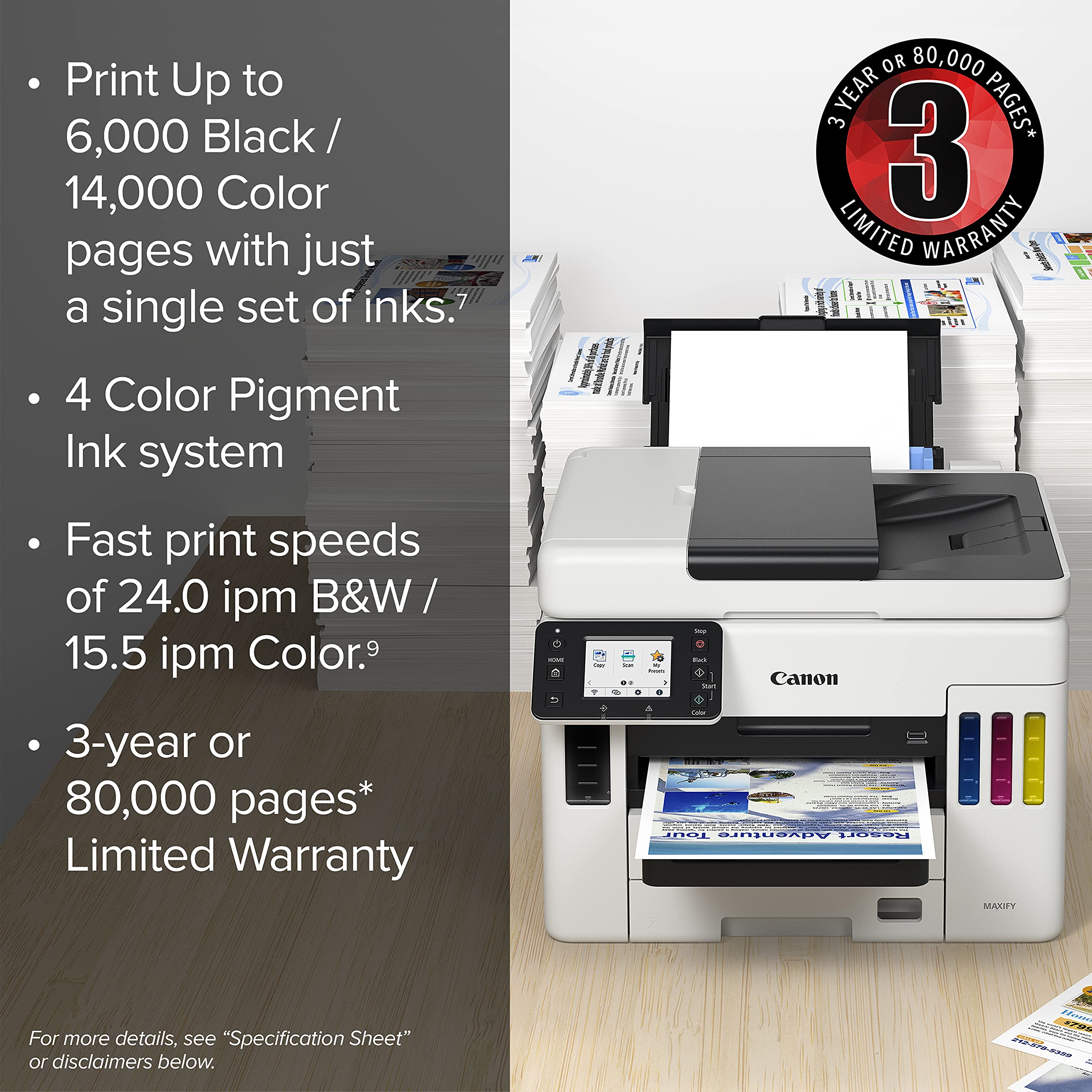 Canon MAXIFY GX7021 Wireless MegaTank Small Office All-in-One Printer
