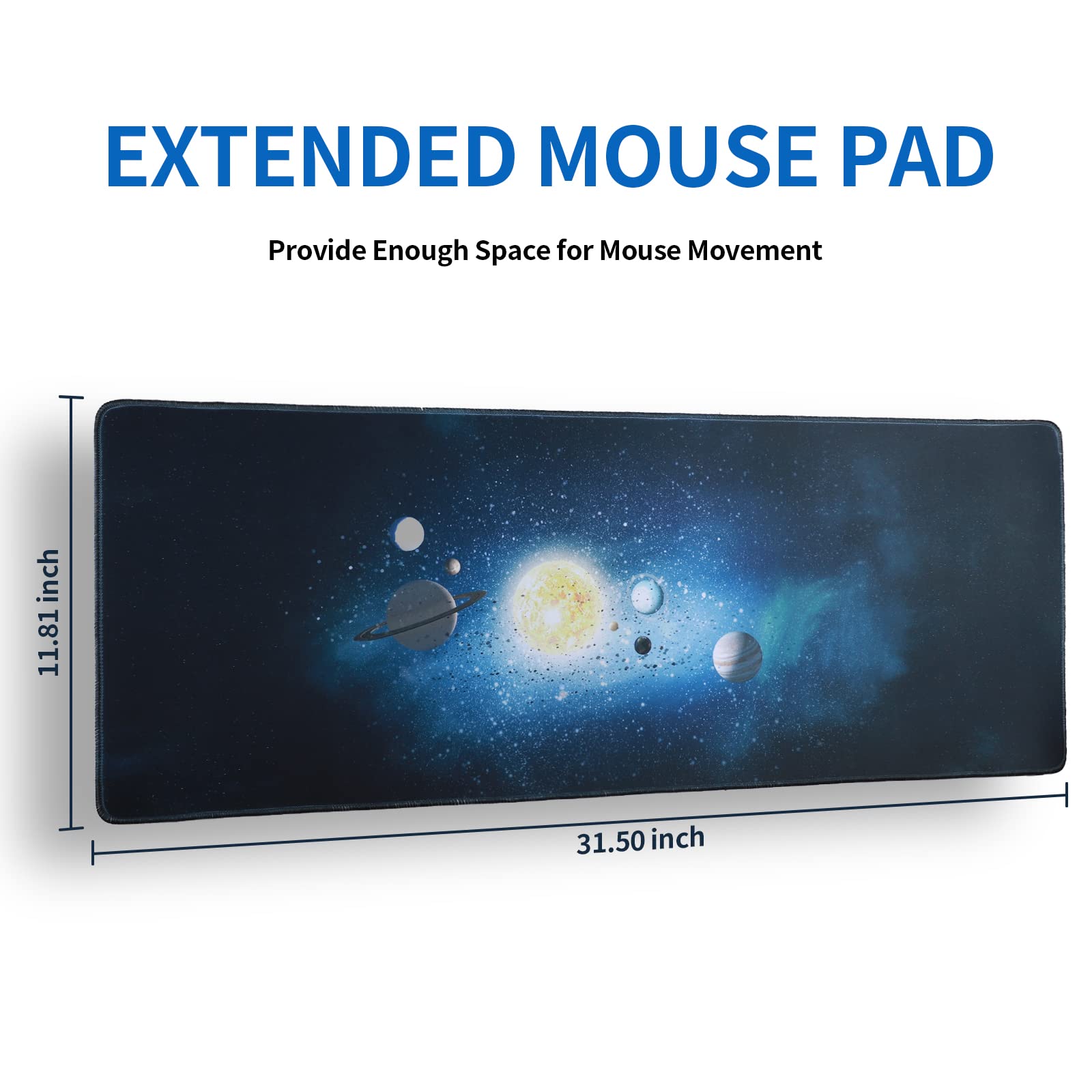 Full Desk Mat, Mouse Pad Keyboard Pad Desktop Accessories Home School College Decor Supplies Pretty Mousepad Big Computer Office Essentials Women Boys XL