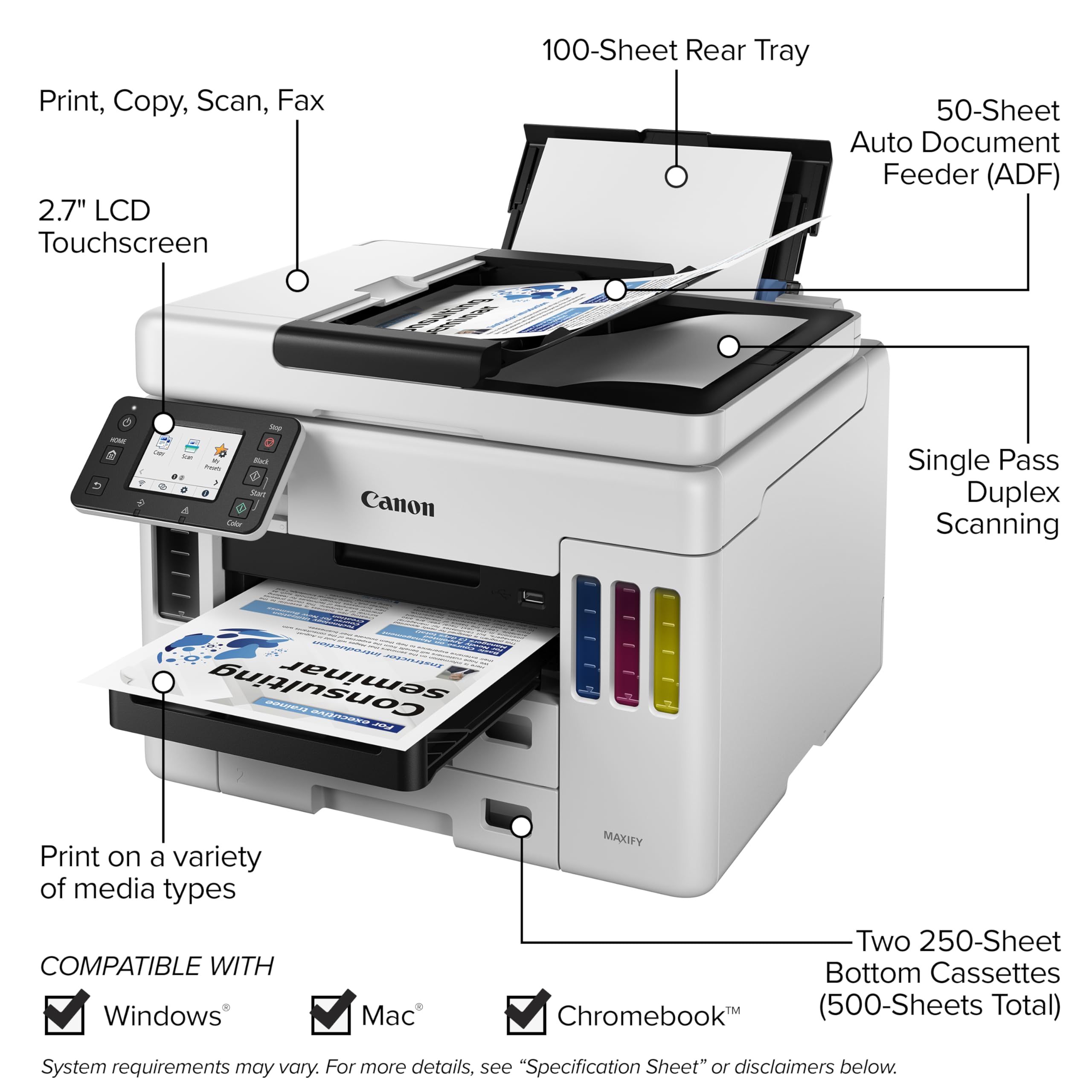Canon MAXIFY GX7021 Wireless MegaTank Small Office All-in-One Printer