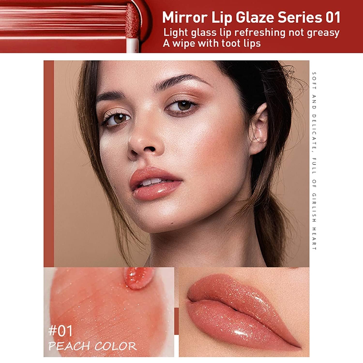 MAEPEOR Shiny Glossy Lipgloss Set 8PCS Non-Sticky Moisturizing Lip Gloss Long-lasting High Shine & Shimmer Liquid Lipstick for Girls and Women (Shiny Glossy, 8PCS-A)