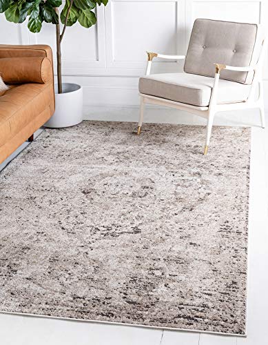 Unique Loom Portland Collection Bohemian Vintage Inspired Medallion Tone Design Area Rug, 7' 10" x 10' 0", Beige/Ivory
