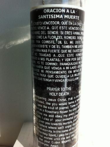 Holy Death (Santa Muerte) 7 Day Black Unscented Candle in Glass