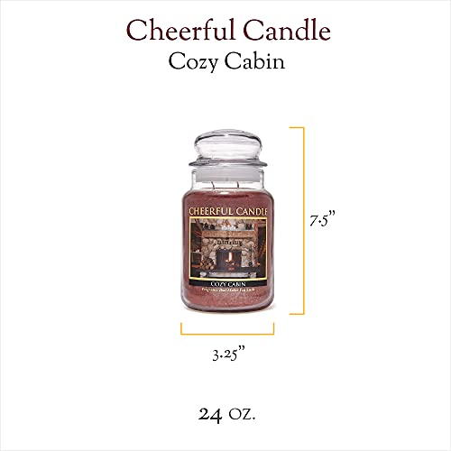 A Cheerful Giver - Cozy Cabin Scented Glass Jar Candle (24 oz) with Lid & True to Life Fragrance Made in USA