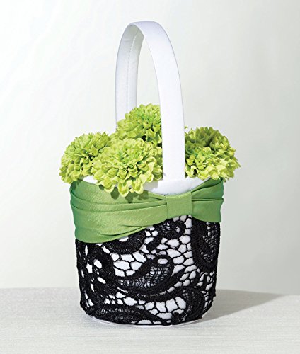 Lillian Rose Green Black Wedding Flower Girl Basket