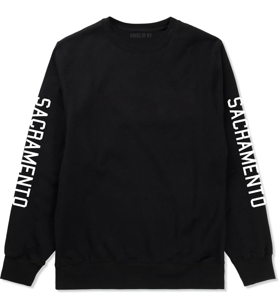 Kings Of NY Sacramento California State City City Printed Sleeves Crewneck Sweatshirt XX-Large Black