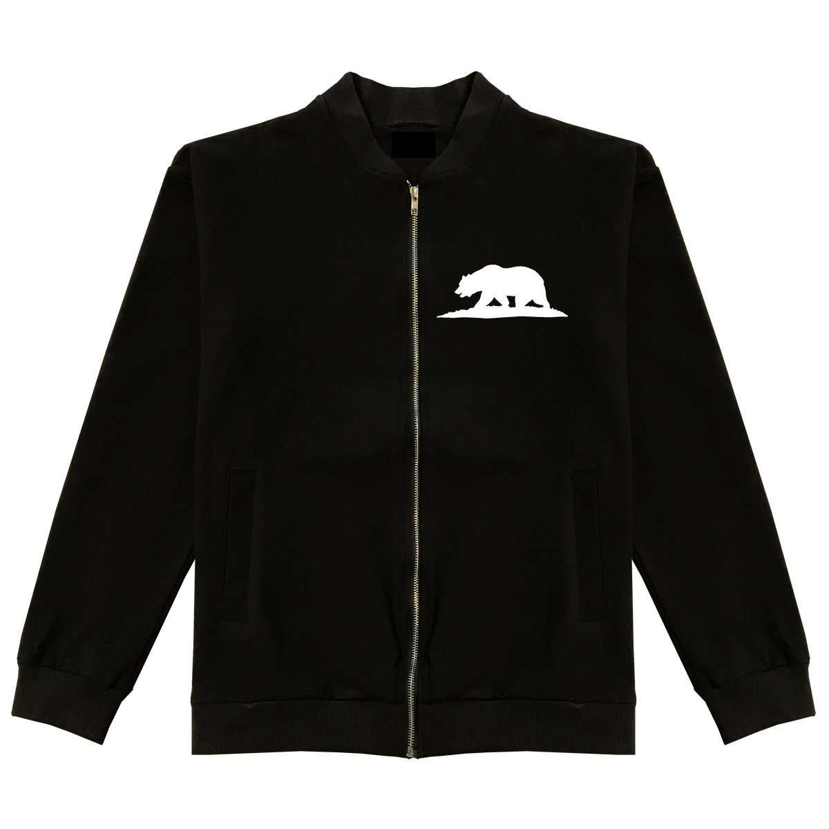 Kings Of NY Bear Logo California Republic Bomber Jacket Large Black