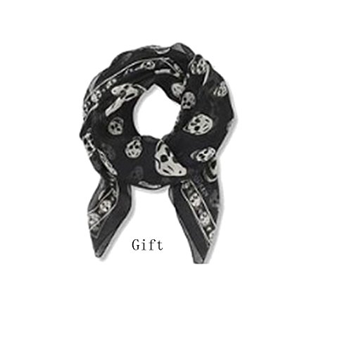 Womens Skull Print PU Leather Hobo Tote Shoulder Bag Package Handbag with Gift