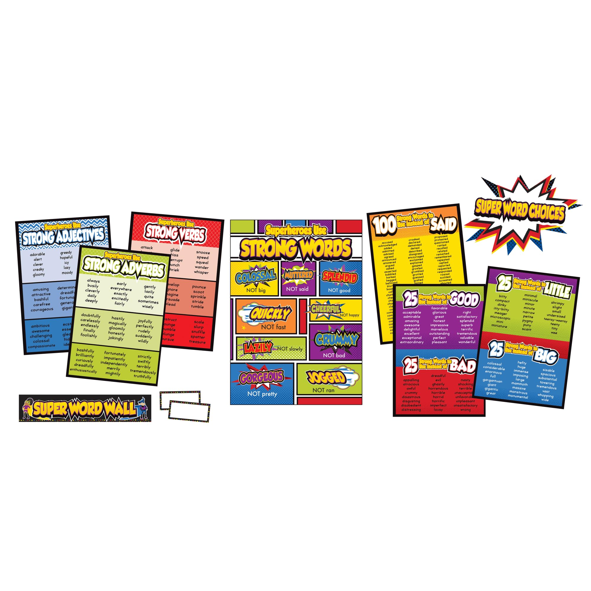 Carson Dellosa Super Power Super Word Choices Bulletin Board Set (110311)