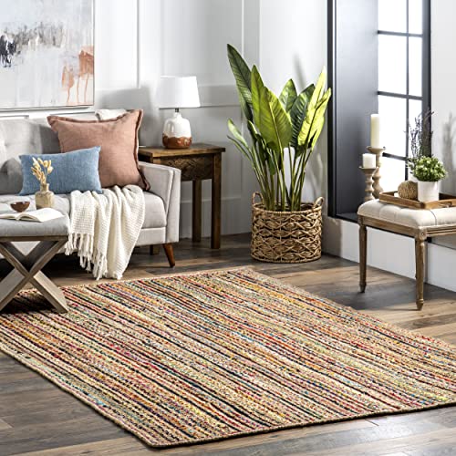 nuLOOM Aleen Braided Cotton/ Jute Area Rug, 3' x 5', Multi