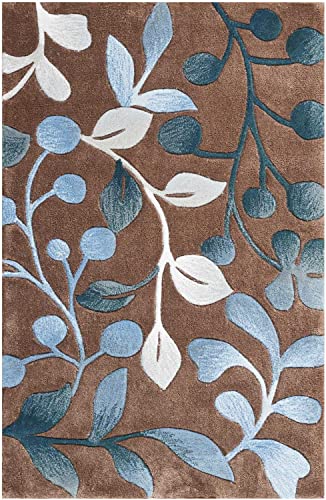 Nourison Contour Floral Mocha 2'6" x 4' Area -Rug, Easy -Cleaning, Non Shedding, Bed Room, Living Room, Dining Room, Kitchen (3x4)