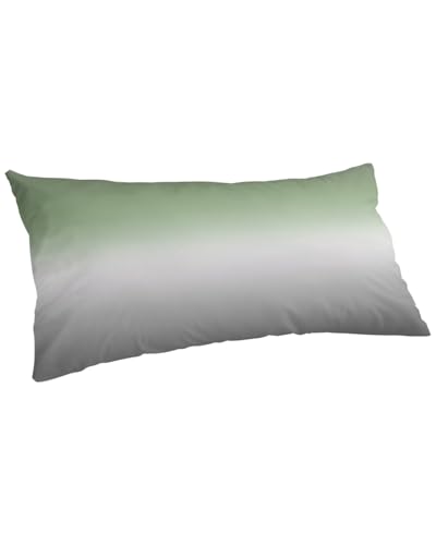 Hokiten California King Pillow Covers Set of 1 - Sage Green Grey Ombre Microfiber Soft Pillowcases with Envelop Closure, Modern Ombre Abstract Art Lumbar Pillow Cover for Sofa/Couch, 20x40 Inches