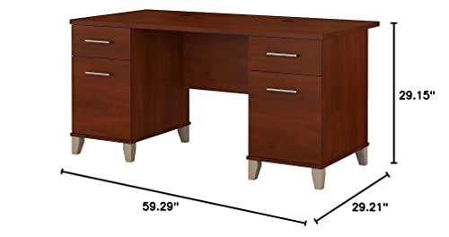 Bush Furniture WC81728 Office Desk with Drawers, 60W, Hansen Cherry