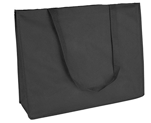 DALIX 20" Extra Large Reuseable Eco-Friendly Recycled Material Tote Bag in Black