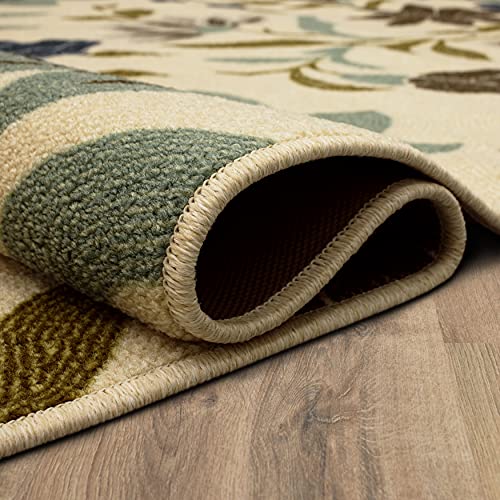 Mohawk Home Floral Nylon Area Rug, 5' x 8', Clarita Blue