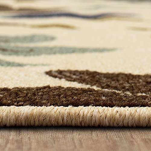 Mohawk Home Floral Nylon Area Rug, 5' x 8', Clarita Blue