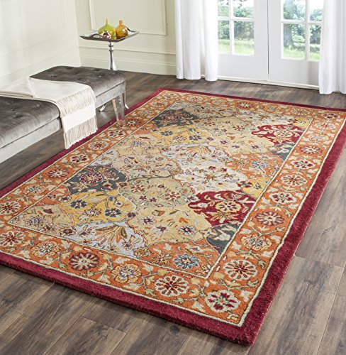 SAFAVIEH Heritage Collection 3' x 5' Multi / Red HG510B Handmade Traditional Oriental Premium Wool Area Rug