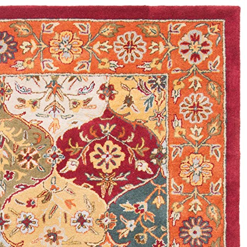 SAFAVIEH Heritage Collection 3' x 5' Multi / Red HG510B Handmade Traditional Oriental Premium Wool Area Rug