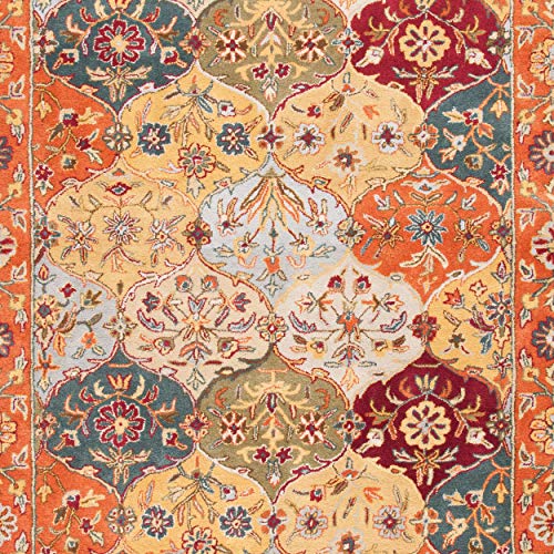 SAFAVIEH Heritage Collection 3' x 5' Multi / Red HG510B Handmade Traditional Oriental Premium Wool Area Rug