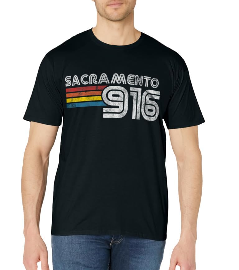 Vintage Sacramento T-Shirt | Proud 916 California State Gift T-Shirt