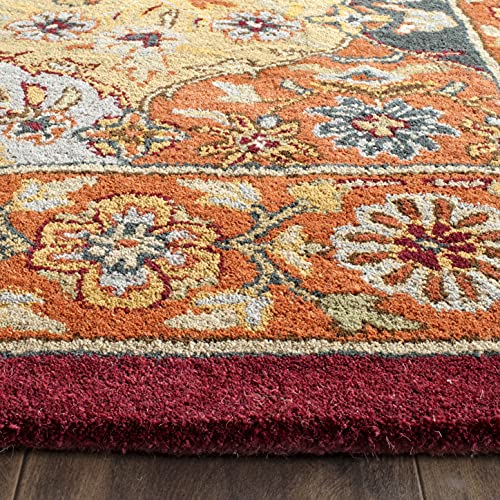 SAFAVIEH Heritage Collection 3' x 5' Multi / Red HG510B Handmade Traditional Oriental Premium Wool Area Rug