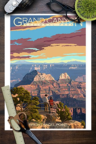 Grand Canyon National Park, Arizona, Painterly Series, Bright Angel Point (9x12 Wall Art Print, Home Decor)