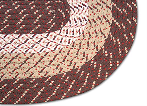 Better Trends Country Braid Collection 3 Piece Set Durable & Stain Resistant Reversible Indoor Oval Area Rug 100% Polypropylene in Vibrant Colors, 20"x30"/20"x30"/24"x72", Brown Stripe