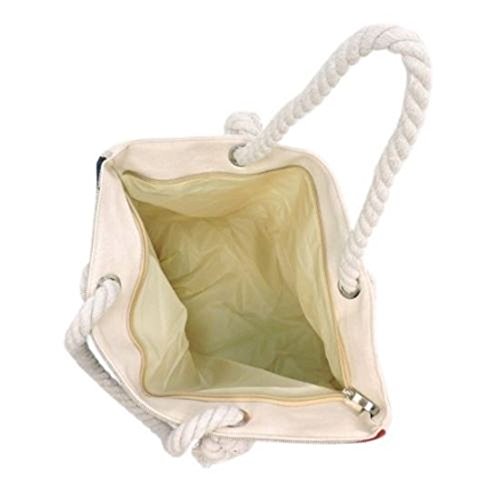 WESTERN ORIGIN American Flag Embroidered Tote Bag Stars and Stripes Beach Bag Rope Handles Shoulder Bag Women Purse