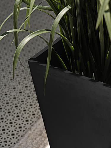 Veradek V-Resin Indoor/Outdoor Taper Planter, Set of 2 (30 inch, Black)