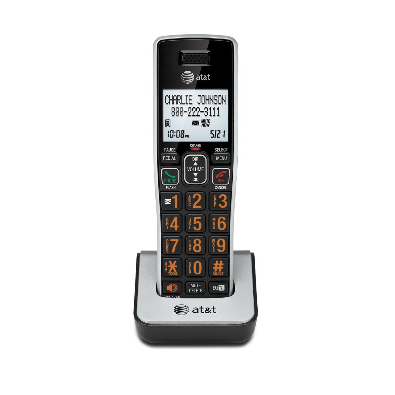 ATT CL82213 DECT 6.0 Expandable Cordless Phone System with Digital Answering Machine, Silver
