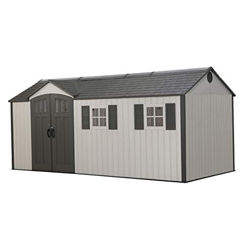 Lifetime 60214 17.5 x 8 Ft. Outdoor Storage Shed, Desert Sand