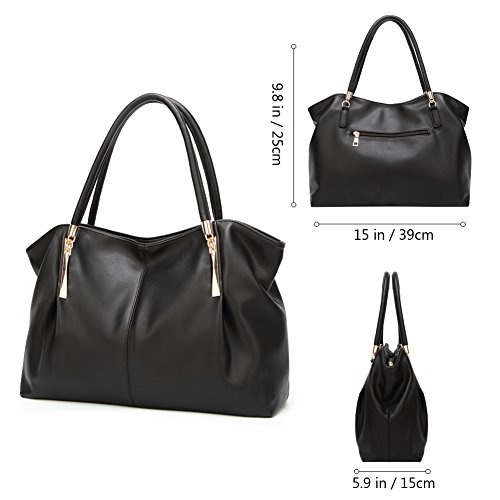 forestfish PU Leather Ladies Satchel Tote Bag Shoulder Bags Handbags for Women, Gold