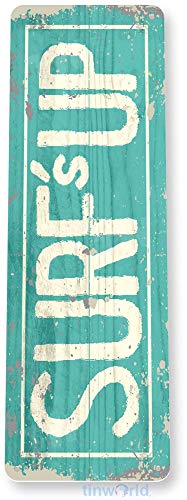TIN SIGN Surf's Up Surf Sign Surfing Sign Beach Sign C757