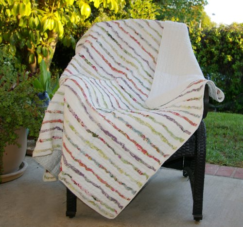Greenland Home Bella Ruffle Quilted Throw Blanket, Full