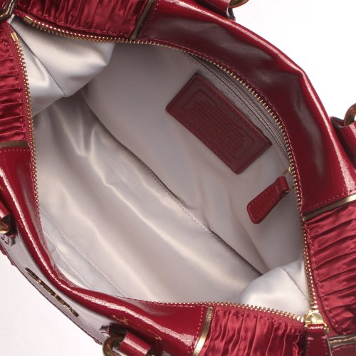 Coach Ashley Gathered Sateen Satchel - Bordeaux