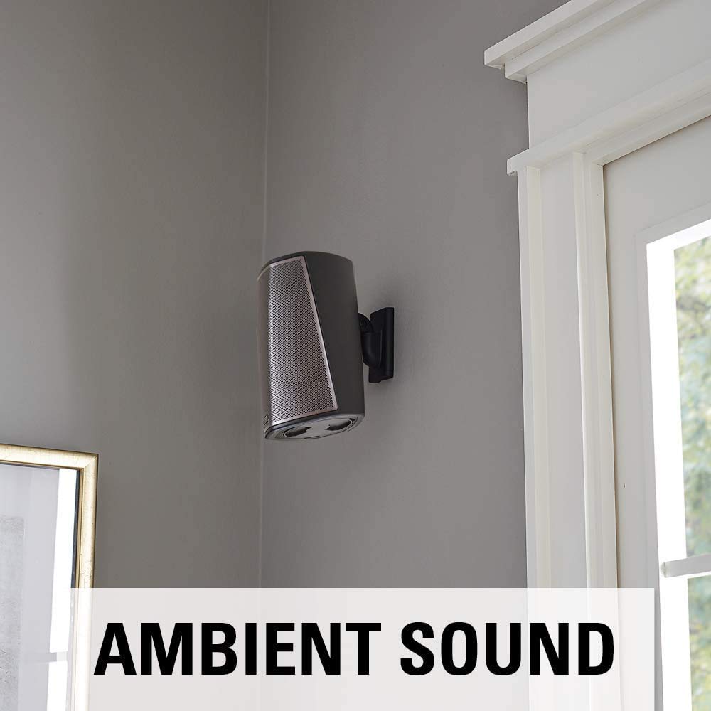 Sanus Universal Speaker Wall Mount for Small Speakers Compatible with Bose, Harmon Kardon, JBL, KEF, Klipsch, Roku, Polk, Sony & Others - Pair