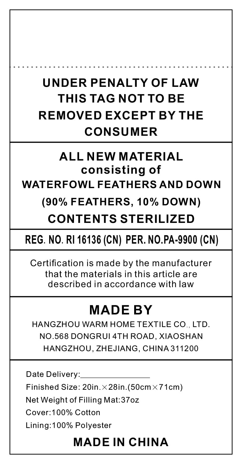 JA COMFORTS Duck Feather Down Bed Pillows for Sleeping(2 Packs)-Standard/Queen,High Filling Weight,600 Thread Count,Double-Layer Downproof Fabric Design,10% Duck Down,Cotton Cover,White