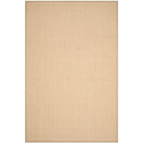 SAFAVIEH Natural Fiber Collection 2' x 3' Maize / Linen NF141B Border Sisal Accent Rug